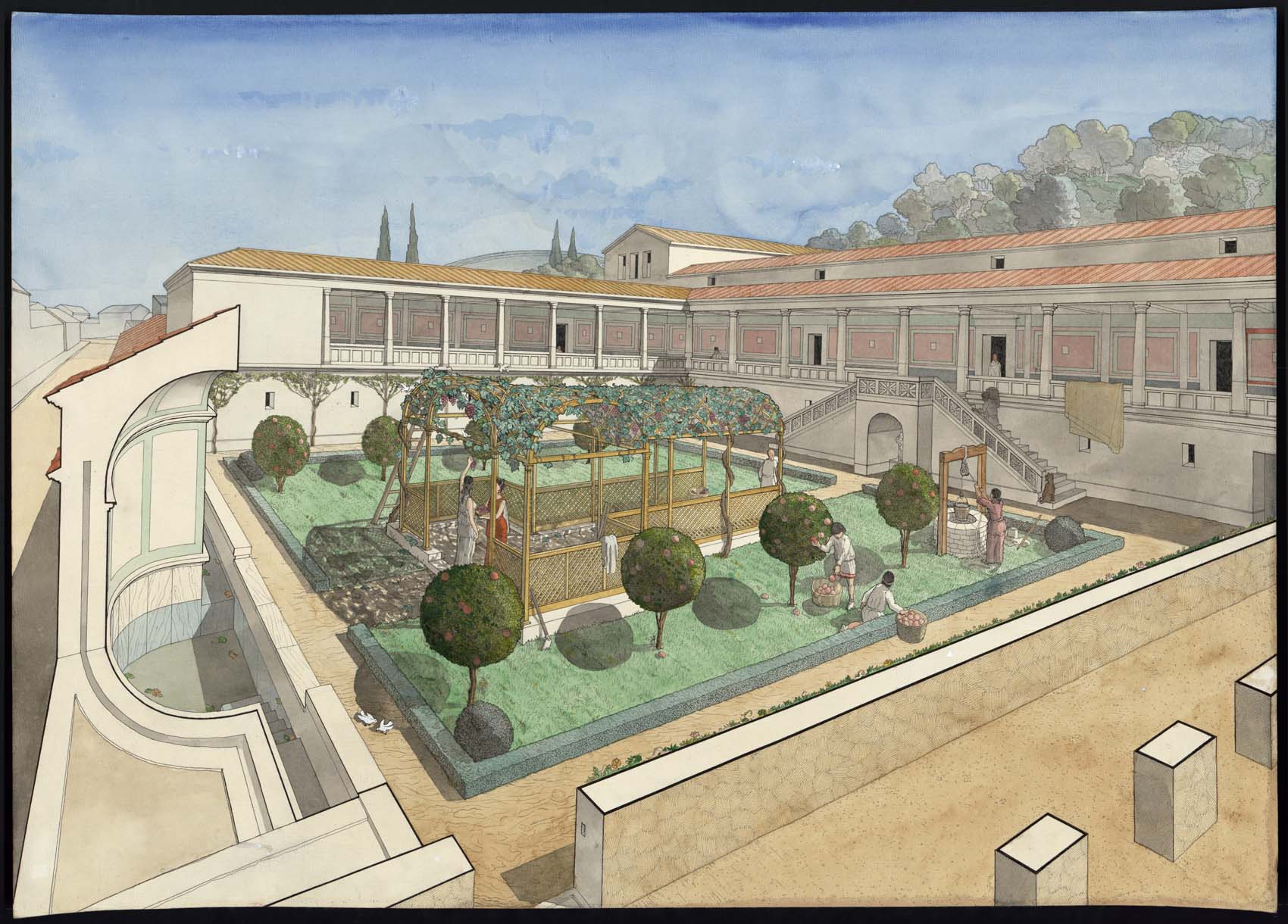 Vasio (Vaison-la-Romaine), la maison du Prétoire, le jardin - Jean ...